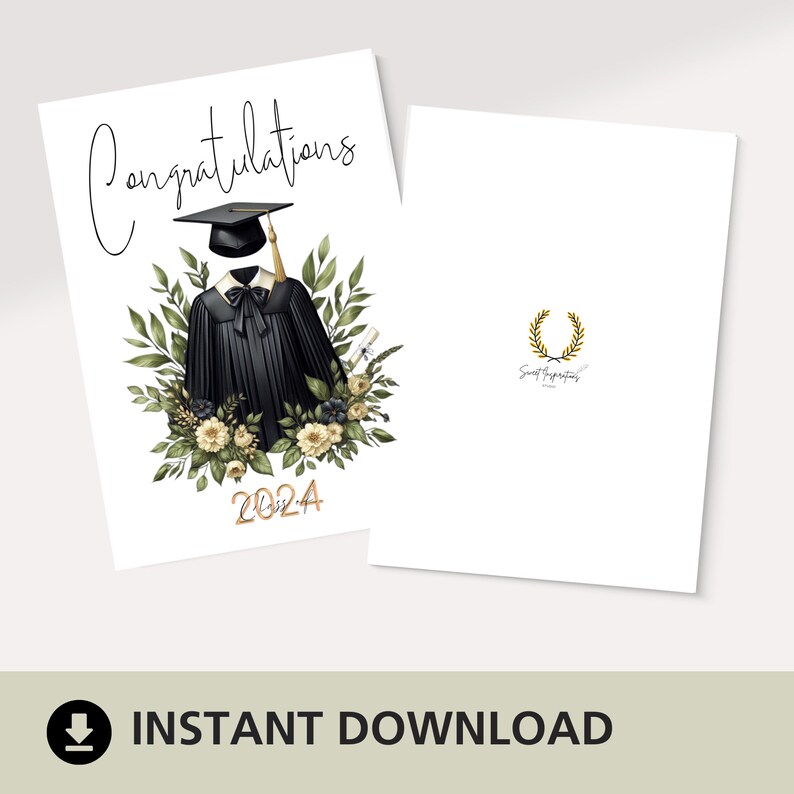 Instant Download Printable Graduation Card Congratulations Graduate ...