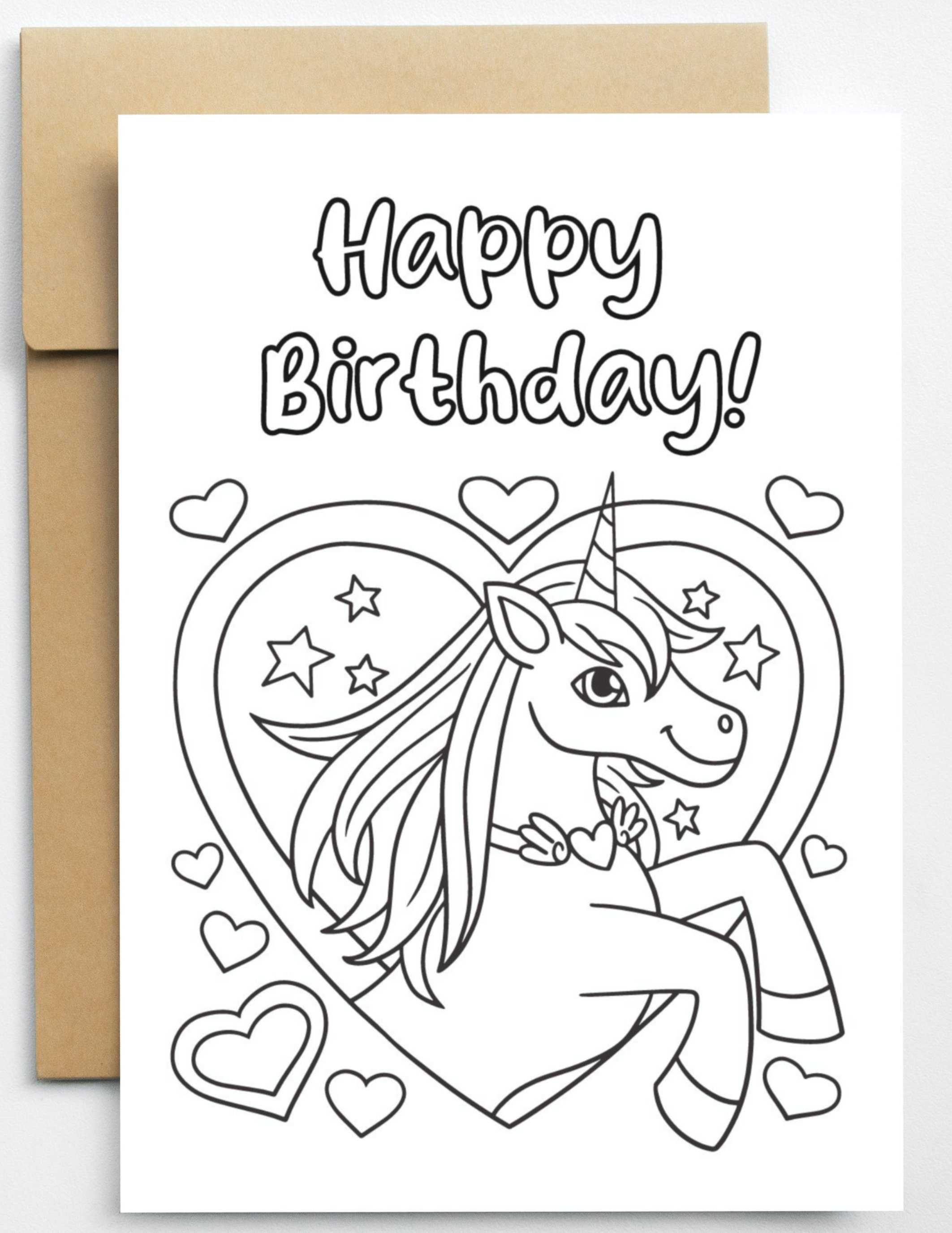 Printable Happy Birthday Coloring Card Printable Coloring Card Print at ...