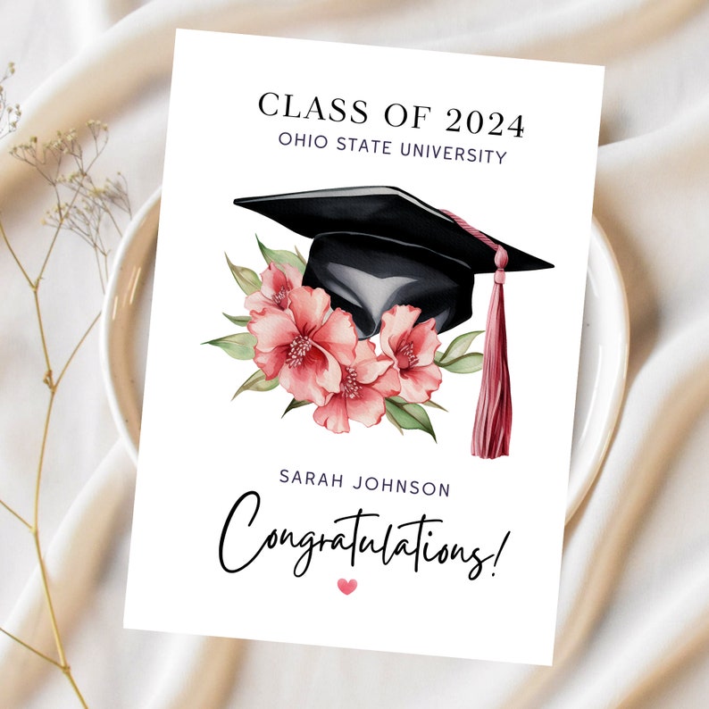 Congratulations Grad Class of 2024 Congrats Graduation Card Customized ...