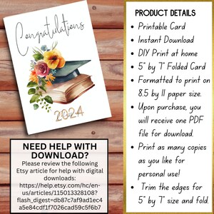Instant Download Printable Graduation Card Congratulations Graduate ...