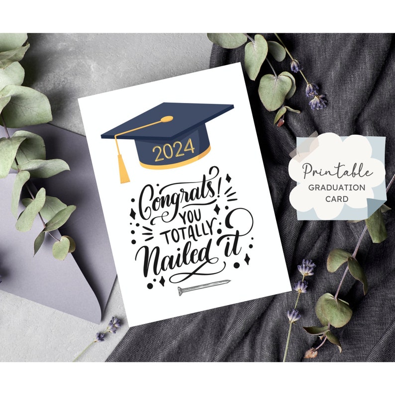 Instant Download Printable Graduation Card Congratulations Graduate ...