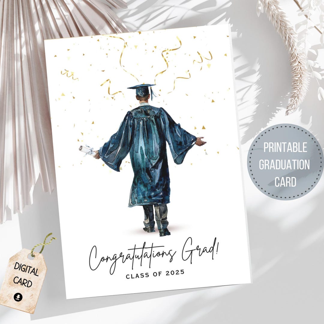Instant Download Printable Graduation Card Congratulations Graduate Son ...