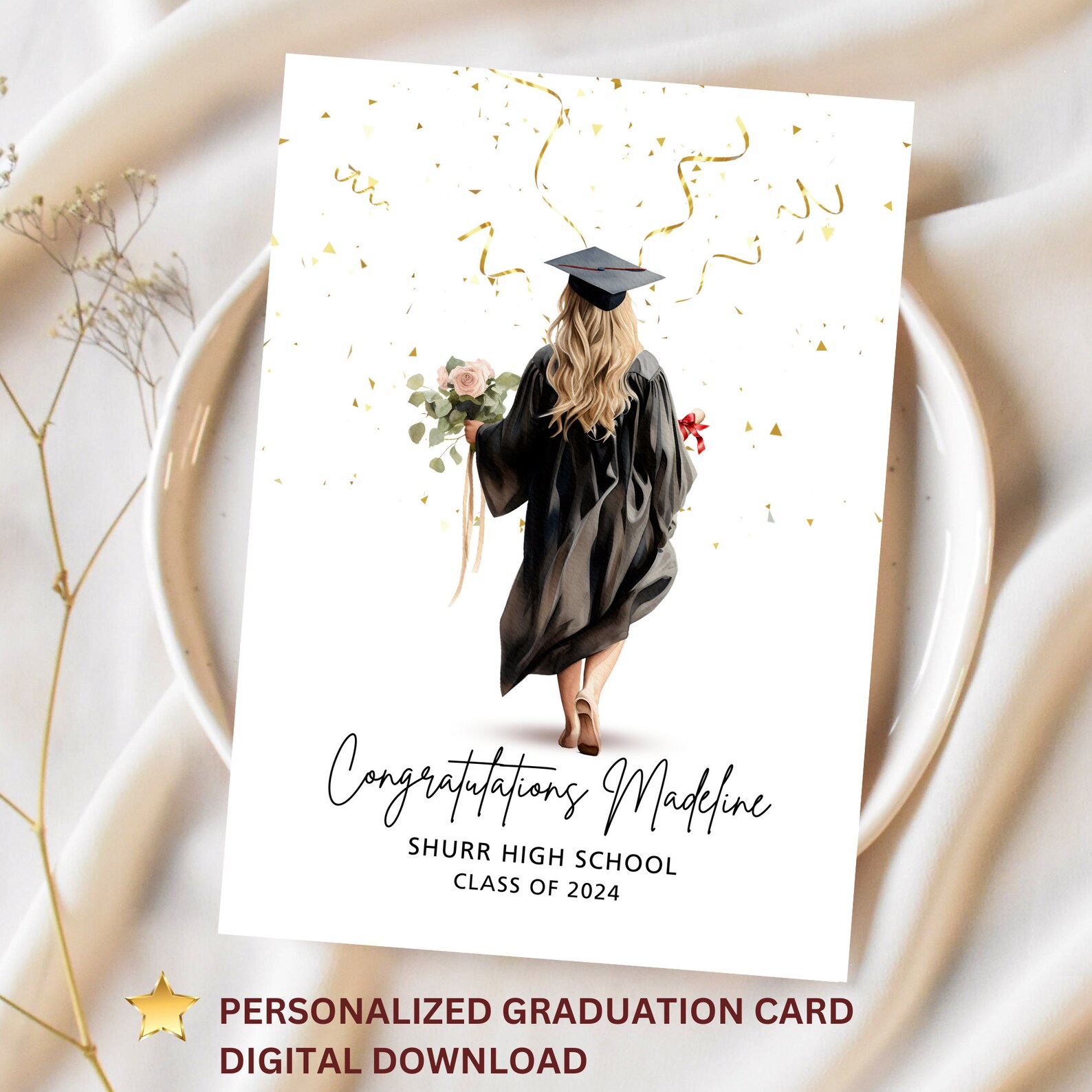 Downloadable Personalized Graduation Card Class of 2025 Custom ...