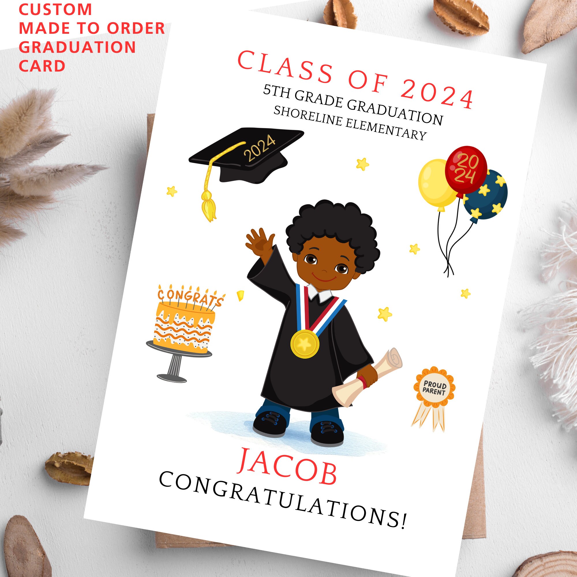 Downloadable Personalized Boys Graduation Card Congratulations ...
