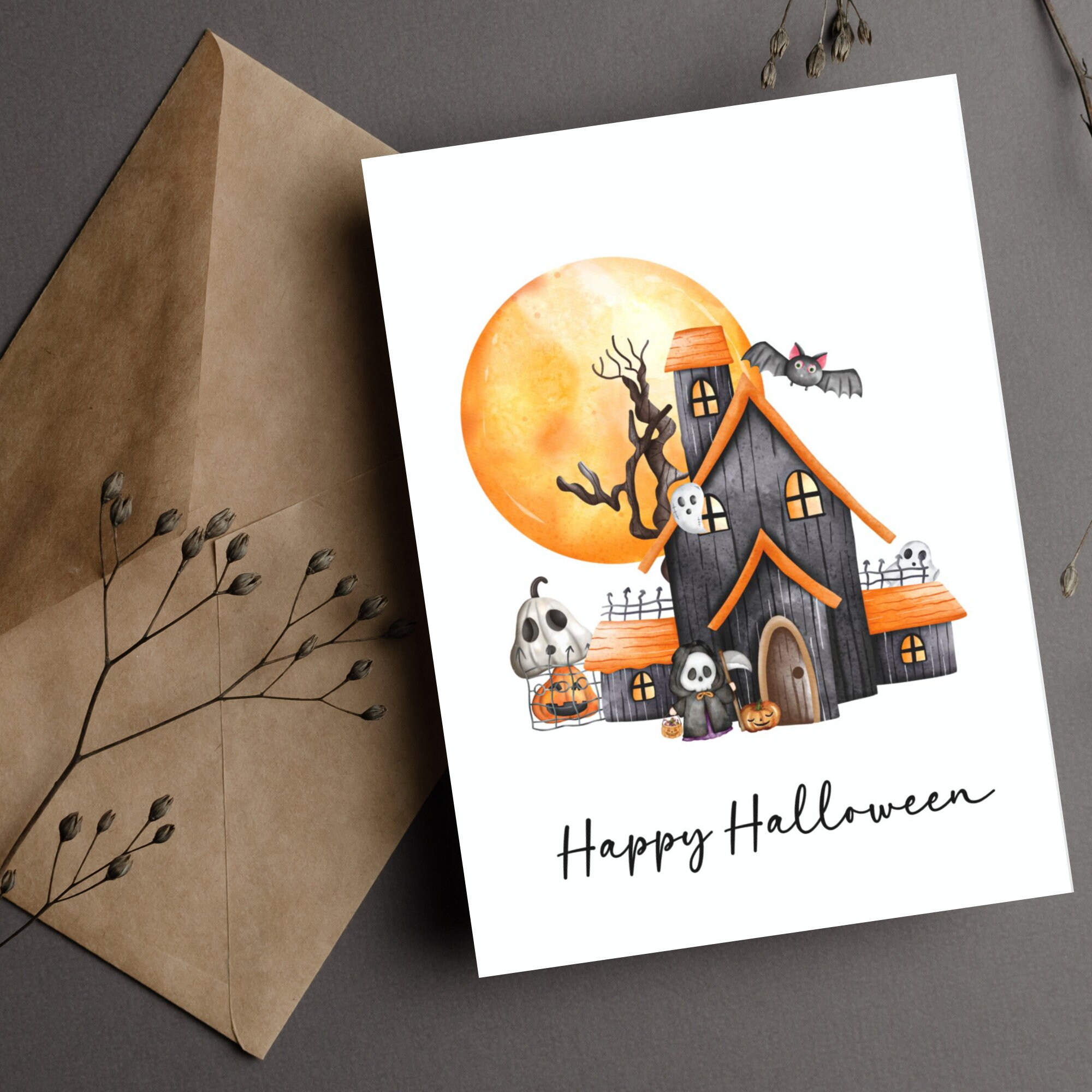 Printable Halloween Haunted House Cards Value Pack of 3 for Son ...