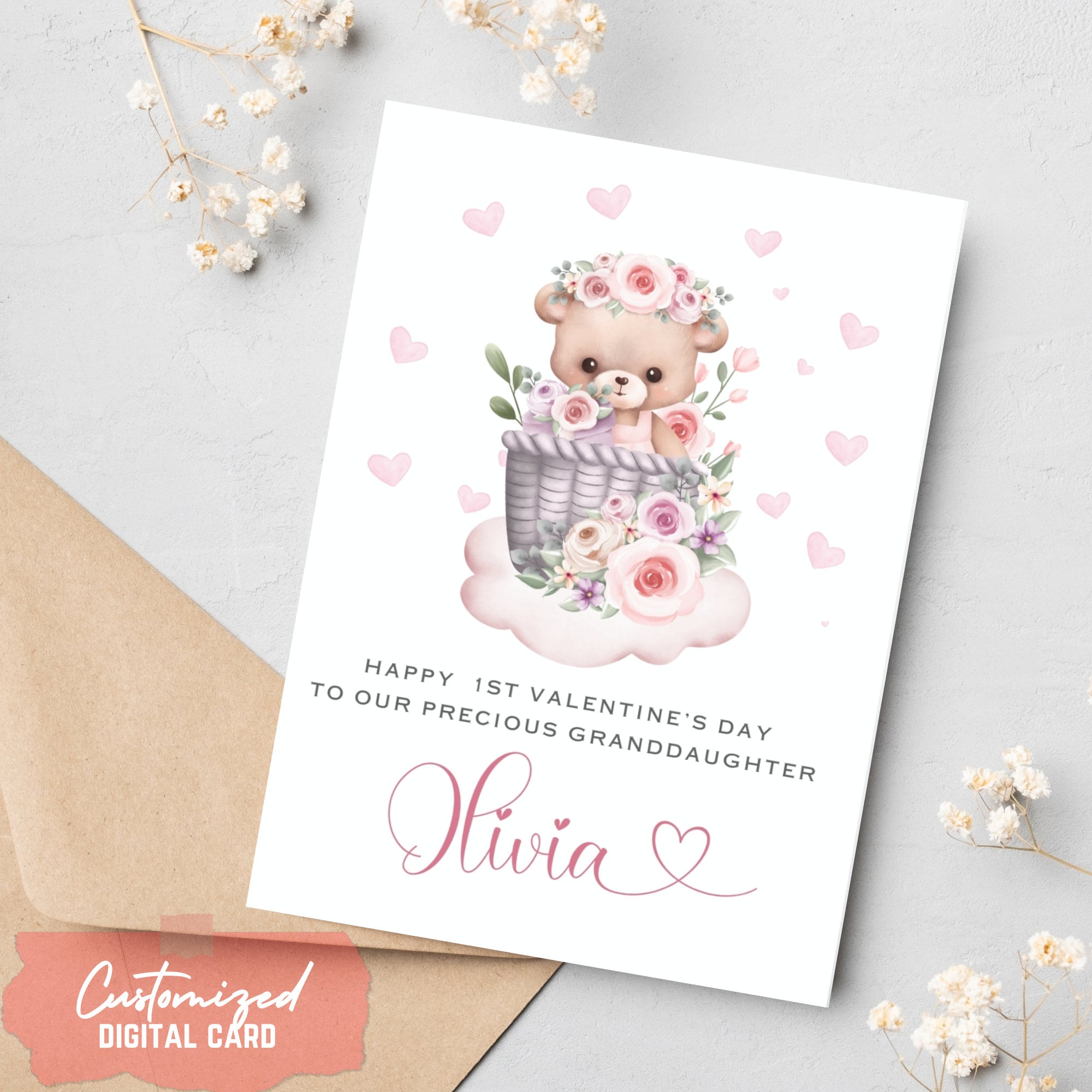 Baby's First Valentine's Day Greeting Personalized 1st Valentine's Day ...