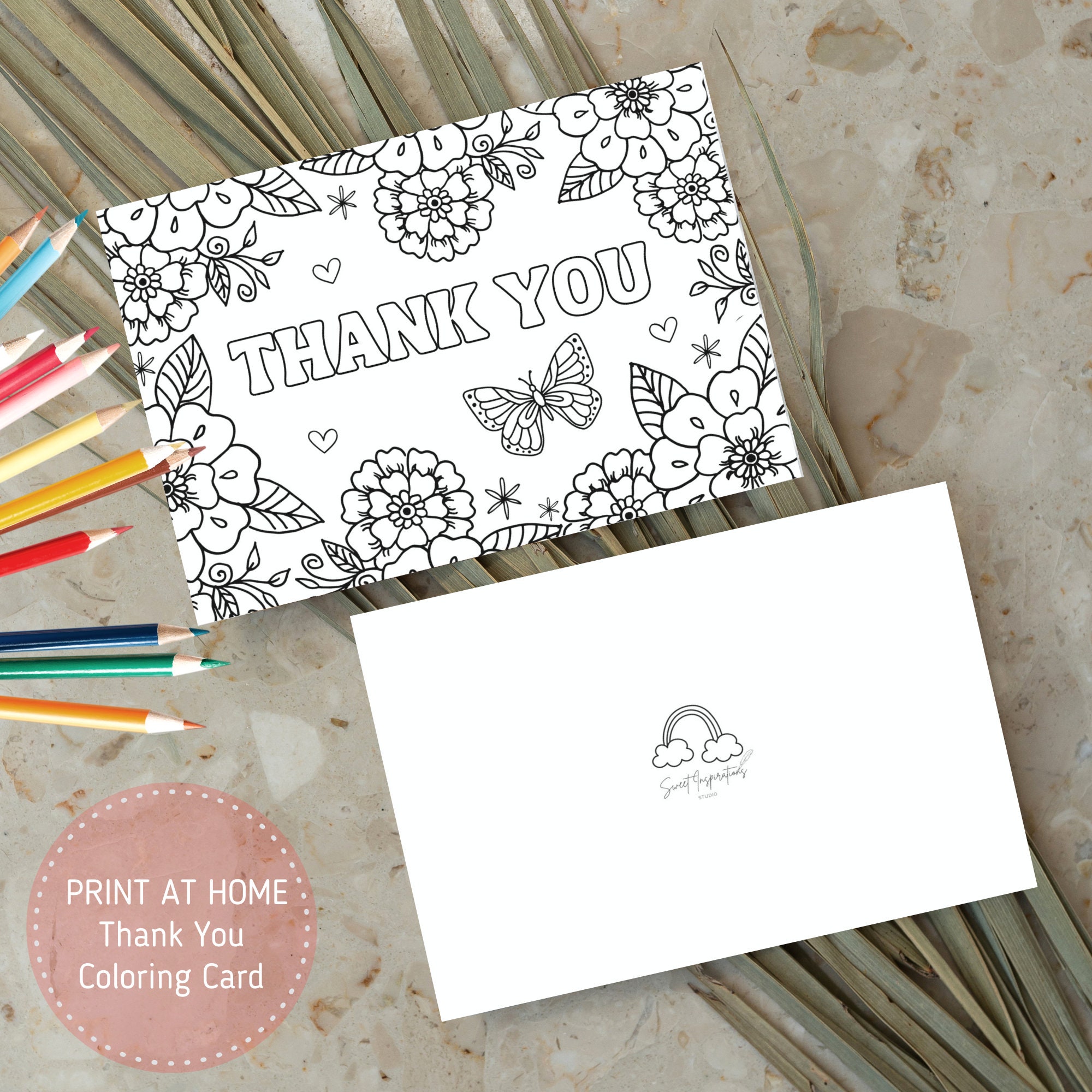 Thank You Coloring Card DIY Thank You Card Thank You Activity Gratitude ...