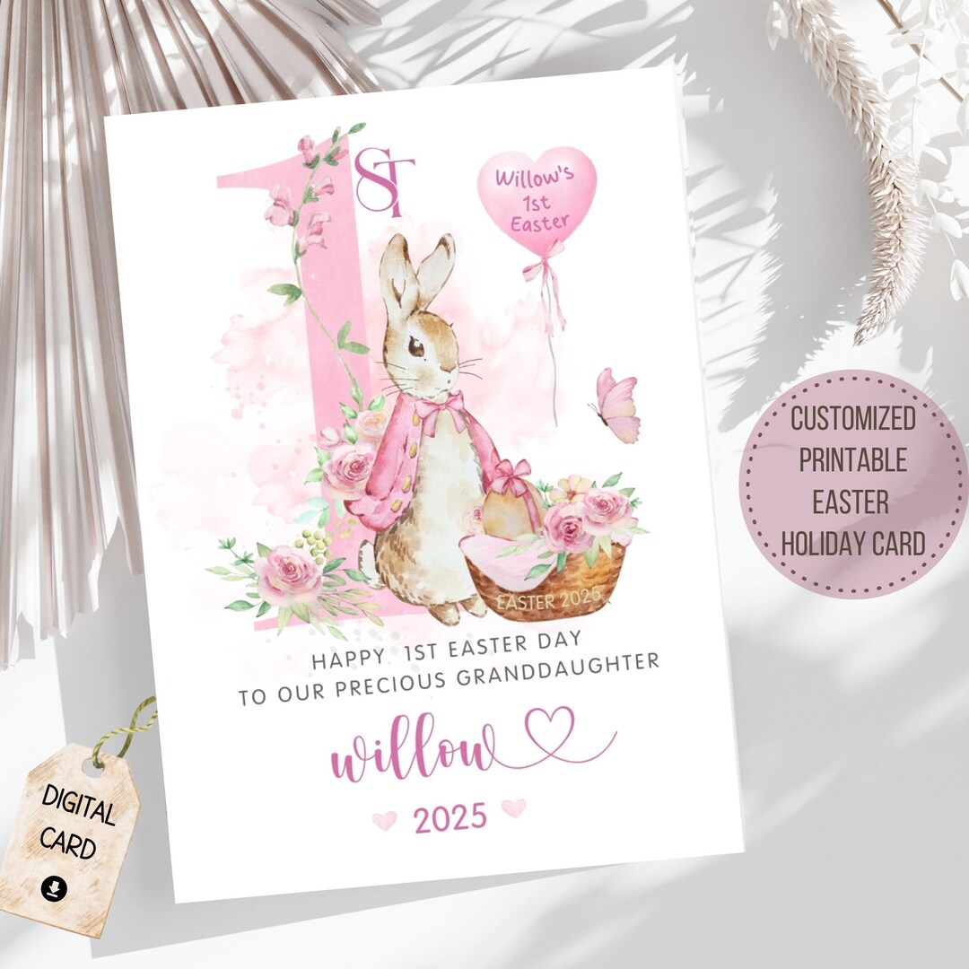 Printable 1st Easter Card for Granddaughter First Easter Greetings for ...
