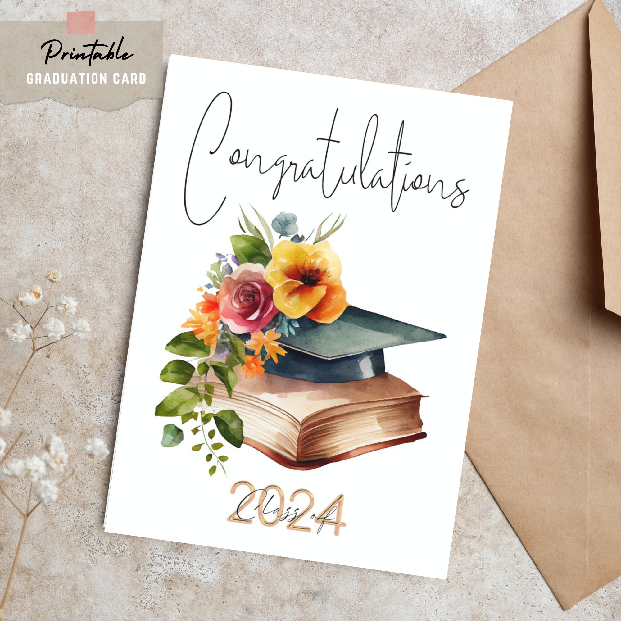 Instant Download Printable Graduation Card Congratulations Graduate ...