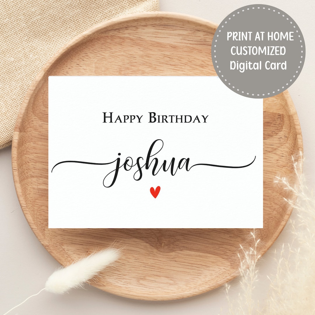 Personalized Happy Birthday Card | Simple Calligraphy Birthday Card ...