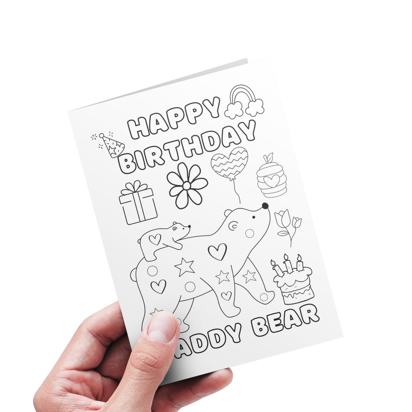 Dad Birthday Coloring Card Printable for Kids Happy Birthday Dad ...