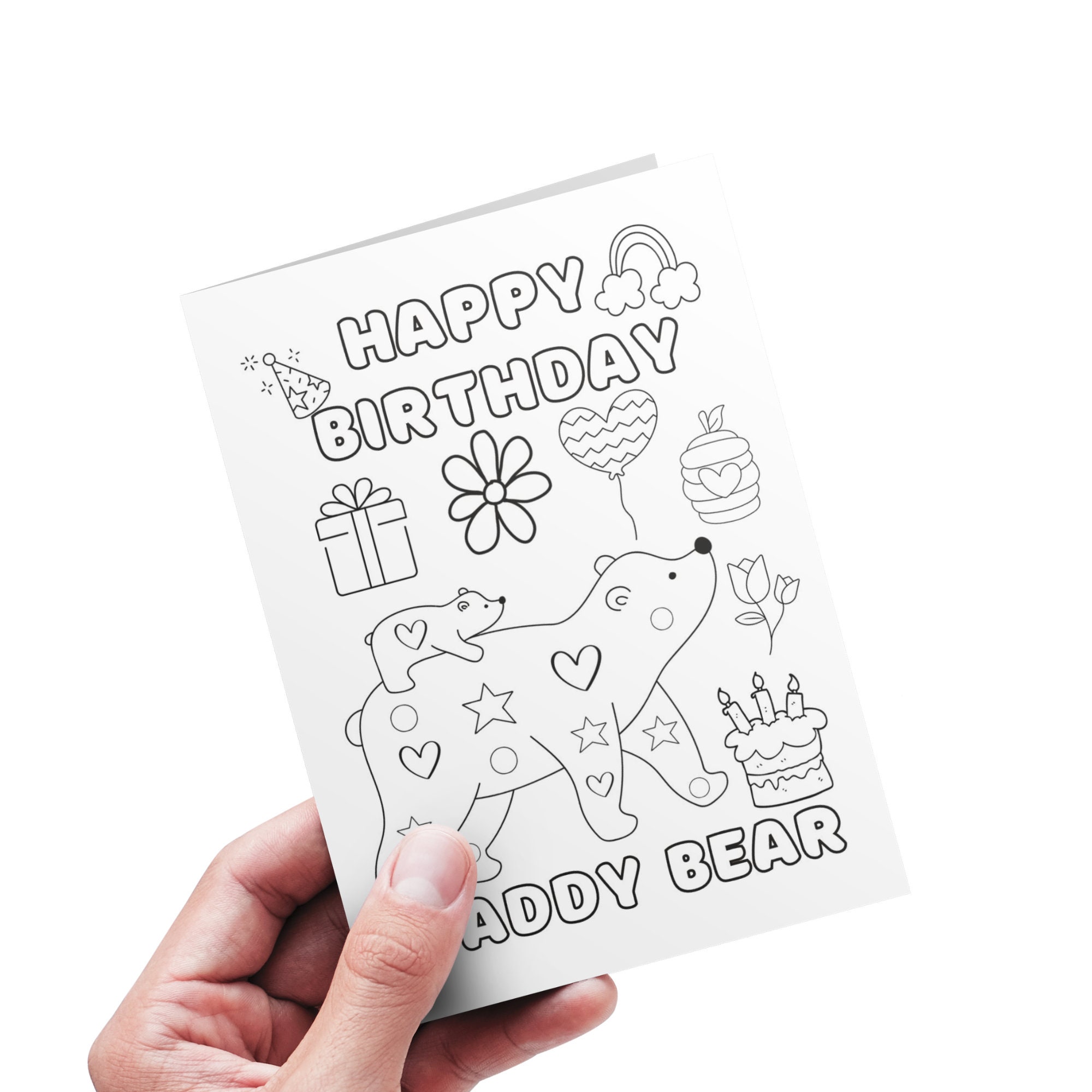 Dad Birthday Coloring Card Printable for Kids Happy Birthday Dad ...