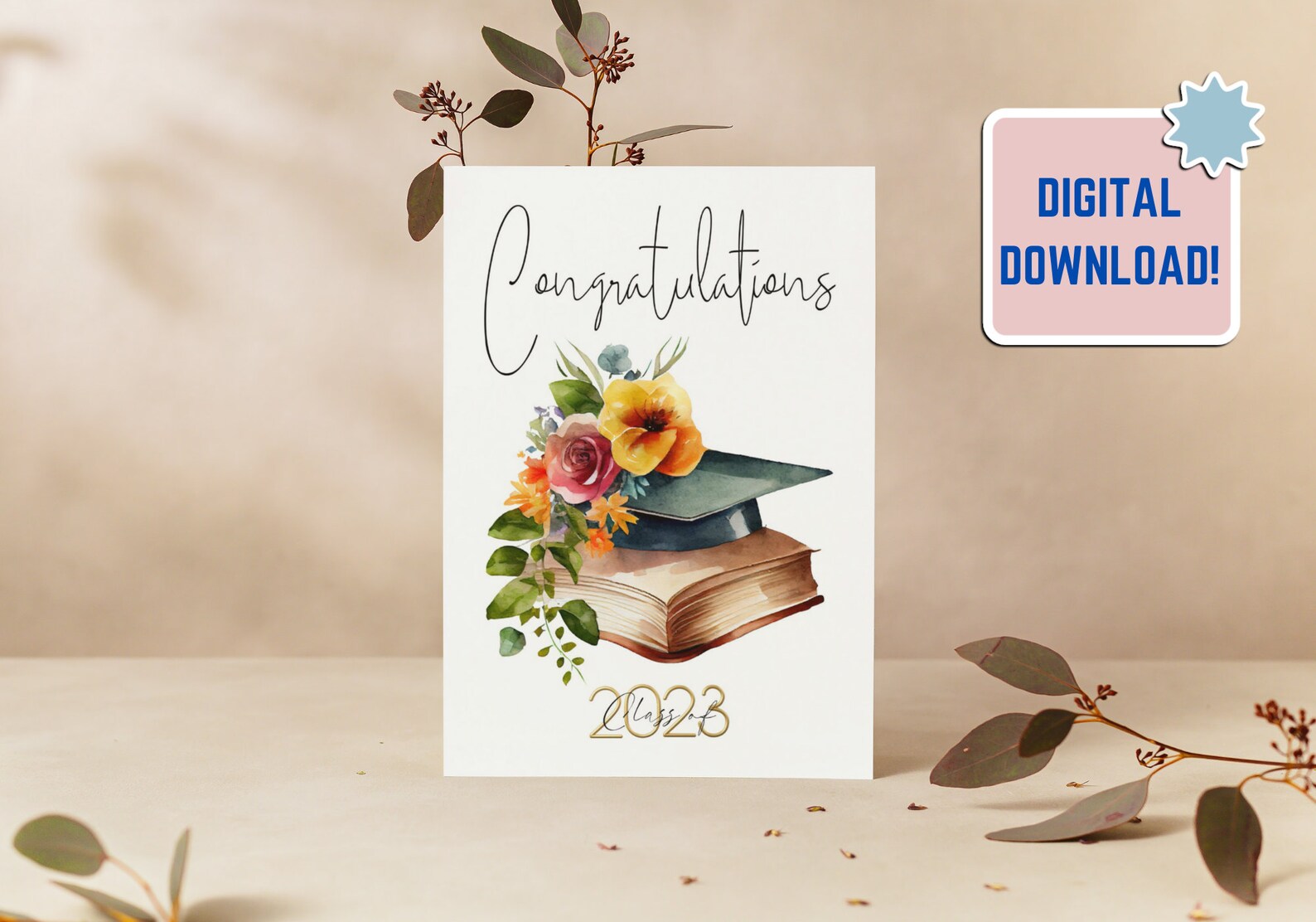 Instant Download Printable Graduation Card Congratulations Graduate ...