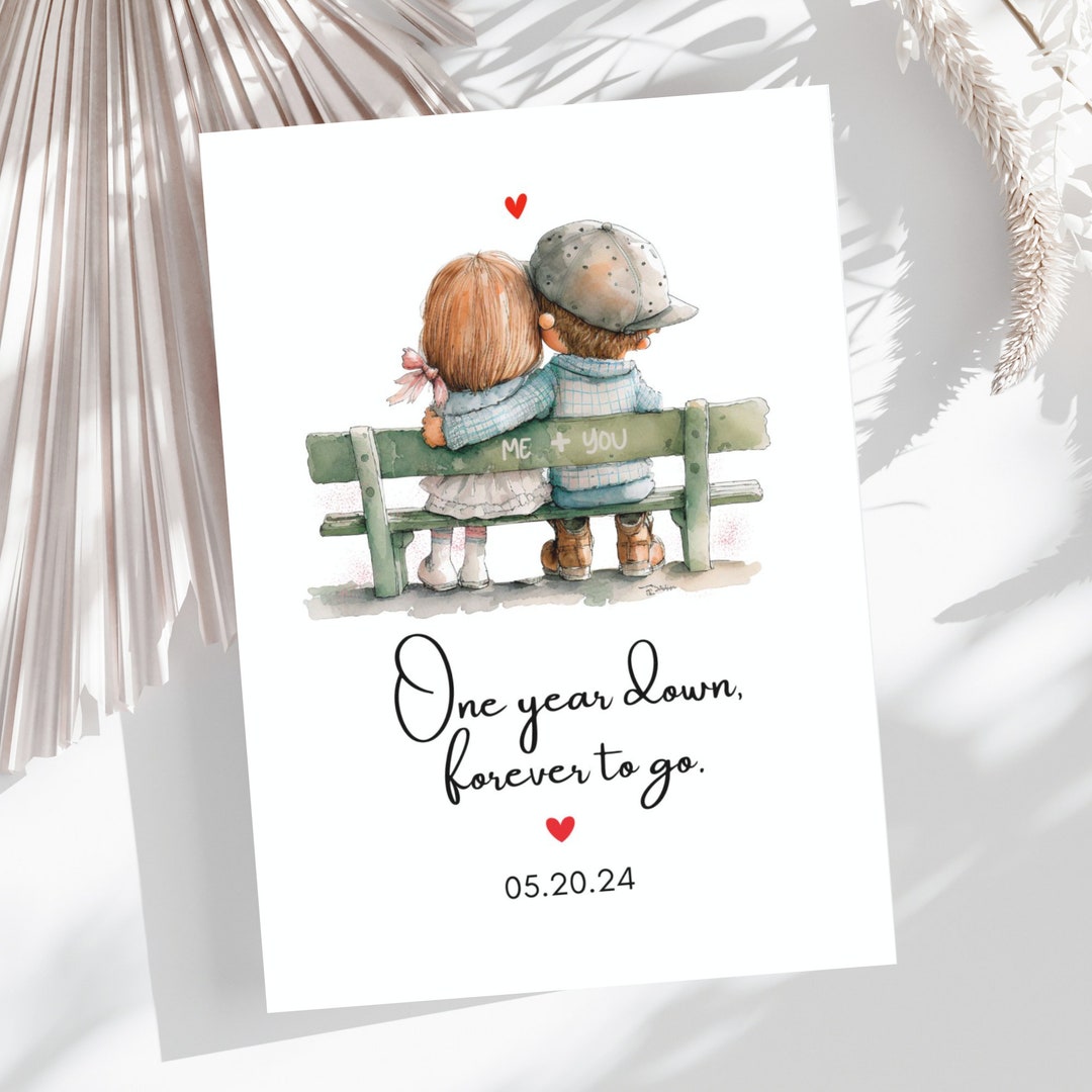 Anniversary Card Wedding Anniversary Cute Couple Card for Husband Wife ...