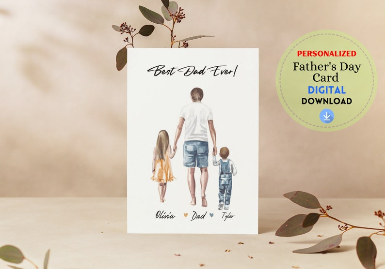 Printable Father's Day Card Personalized Card for Dad - Etsy