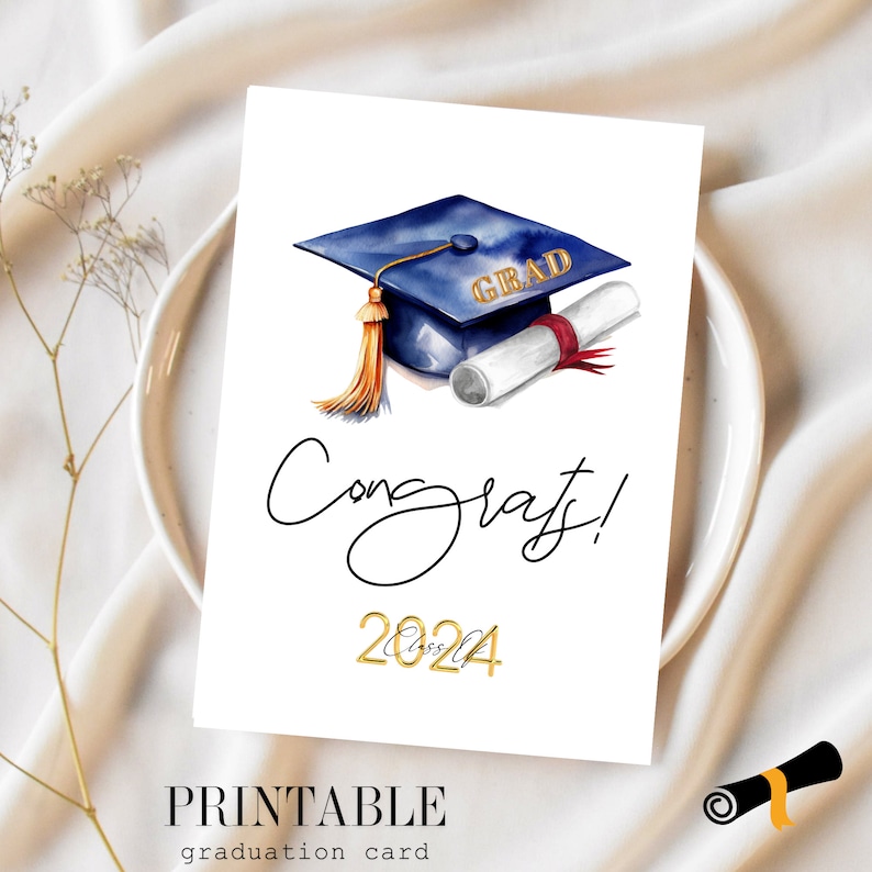 Congrats Grad Instant Download Printable Graduation Cap Congratulations ...