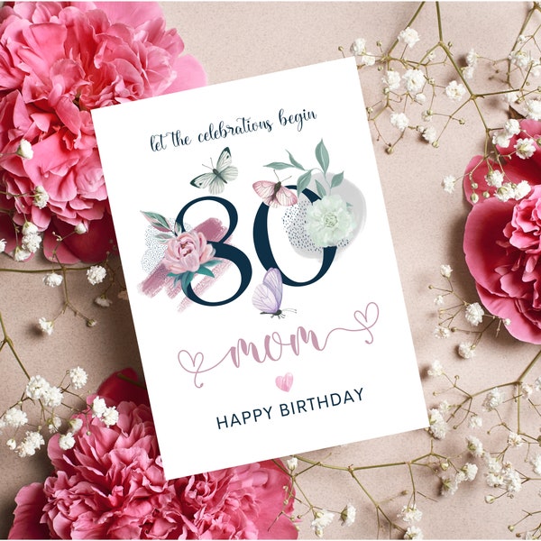 80th Birthday Mom Cards - Etsy
