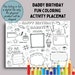 Happy Birthday Dad Coloring Page Activity Placemat Daddy - Etsy