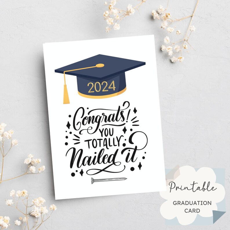 Instant Download Printable Graduation Card Congratulations Graduate ...