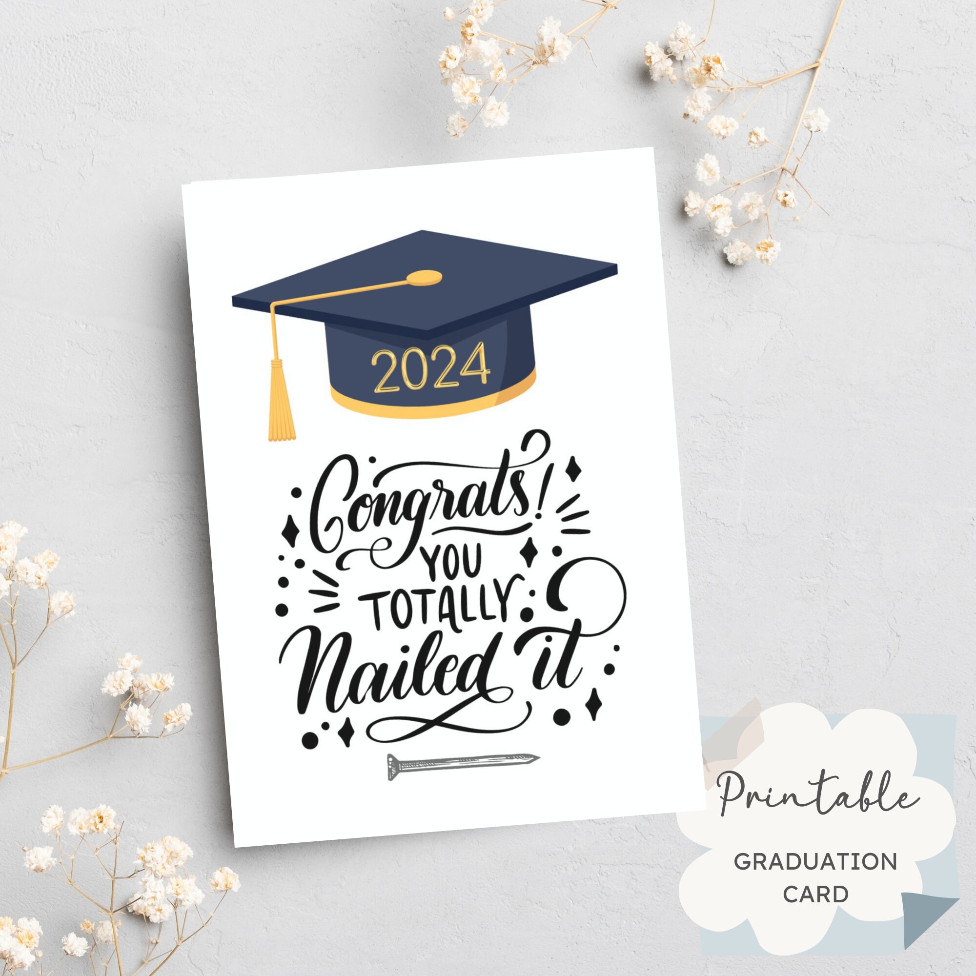 Instant Download Printable Graduation Card Congratulations Graduate ...