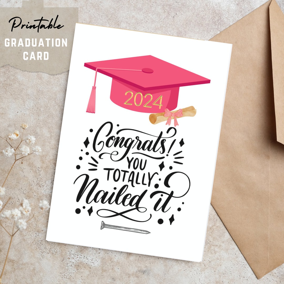 Instant Download Printable Graduation Card Congratulations Graduate ...