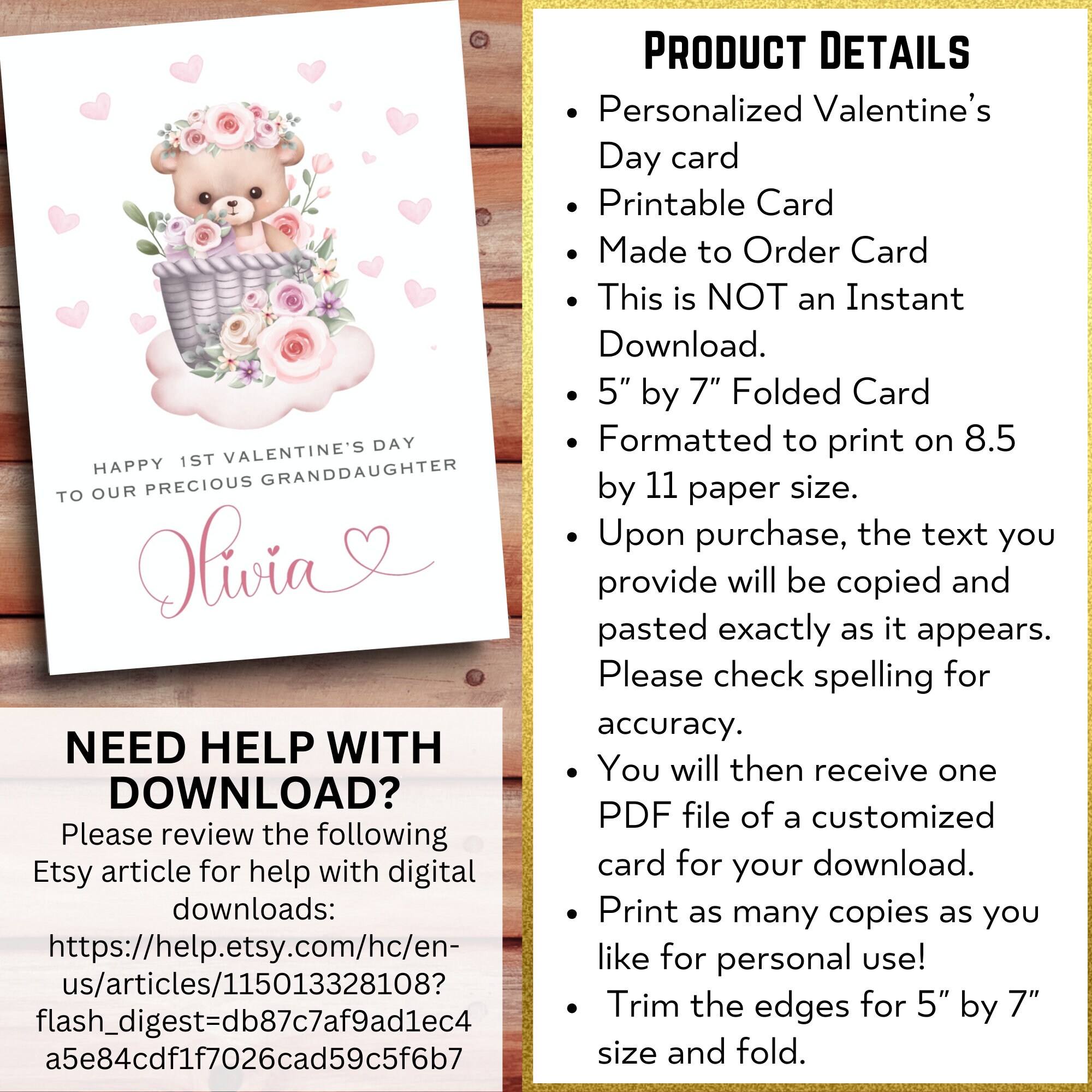 Baby's First Valentine's Day Greeting Personalized 1st Valentine's Day ...