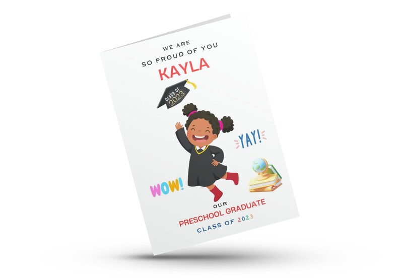Downloadable Personalized Graduation Card Congratulation Preschool ...