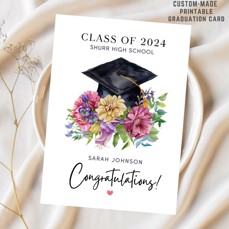 Congratulations Grad Class of 2024 Congrats Graduation Card Customized ...