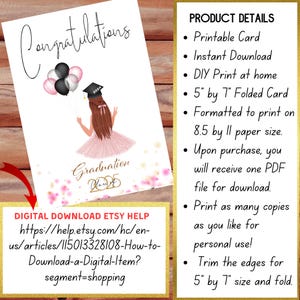 Instant Download Printable Graduation Card | Congratulations Graduate ...