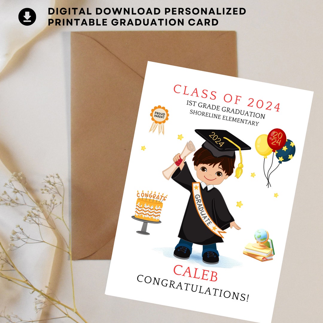 Downloadable Personalized Boys Graduation Card Congratulations ...