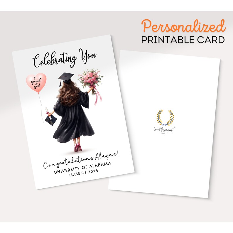 Downloadable Personalized Graduation Card Class of 2024 Custom ...