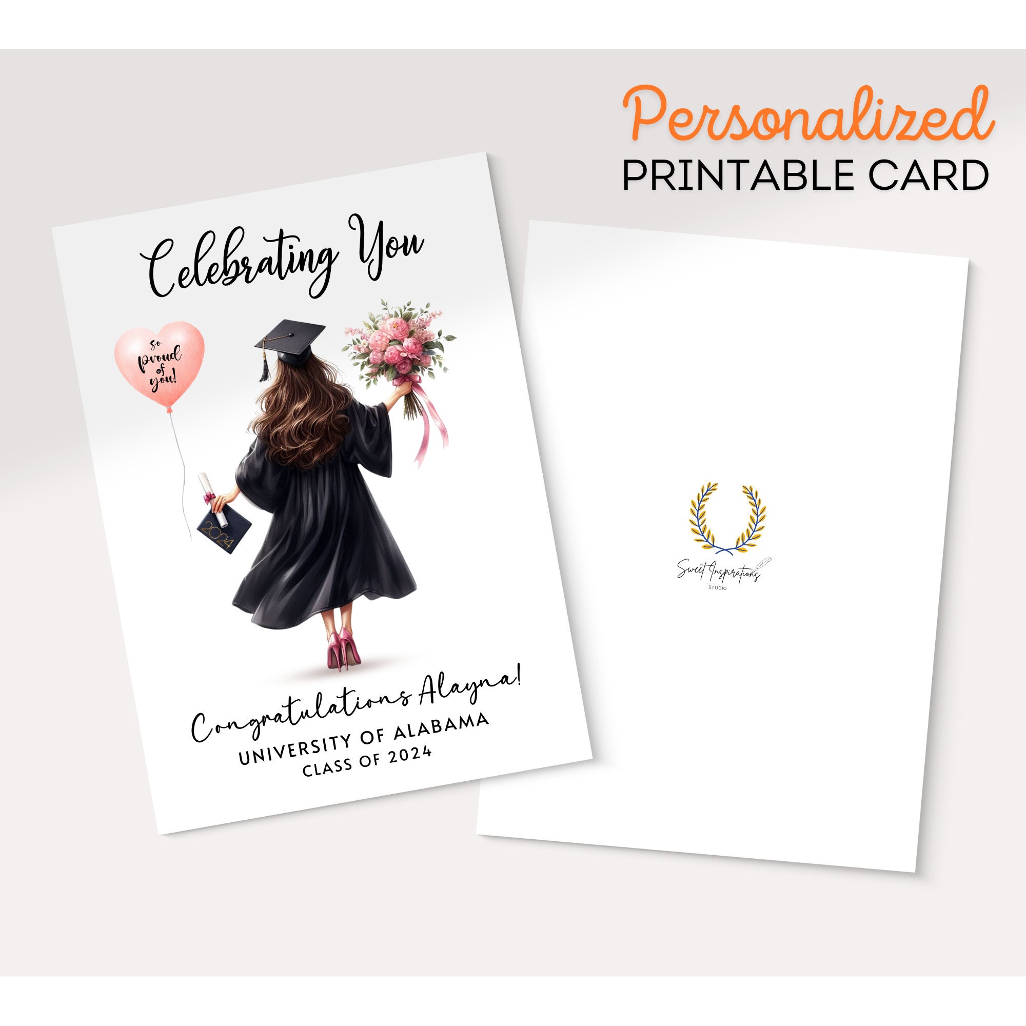 Downloadable Personalized Graduation Card Class of 2024 Custom ...