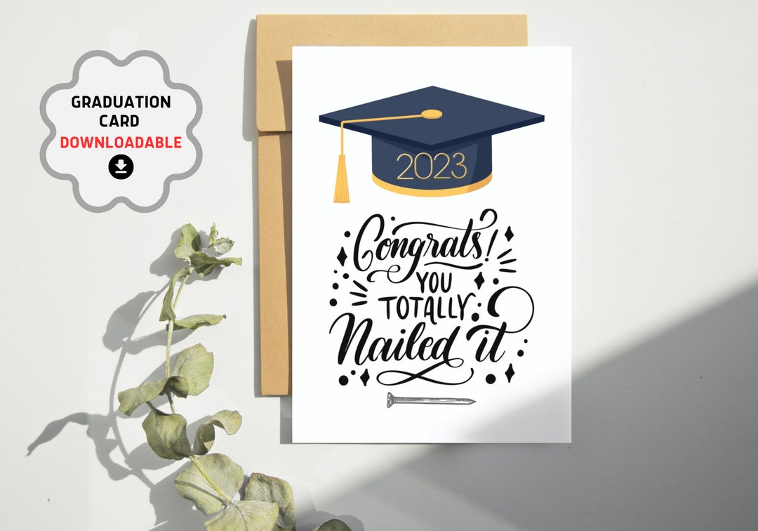 Instant Download Printable Graduation Card Congratulations - Etsy