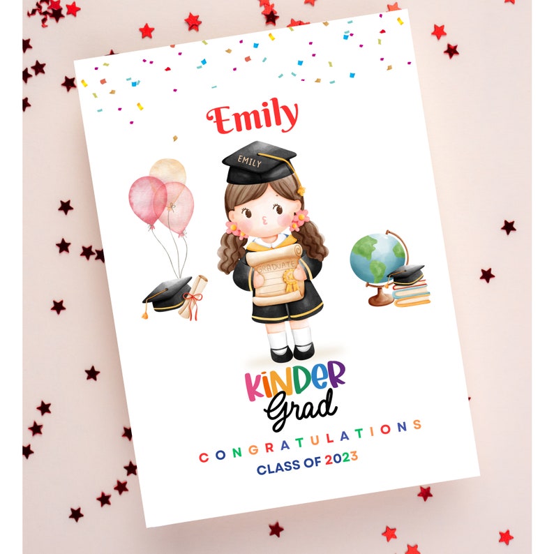 Downloadable Personalized Graduation Card Congratulation Kindergarten ...