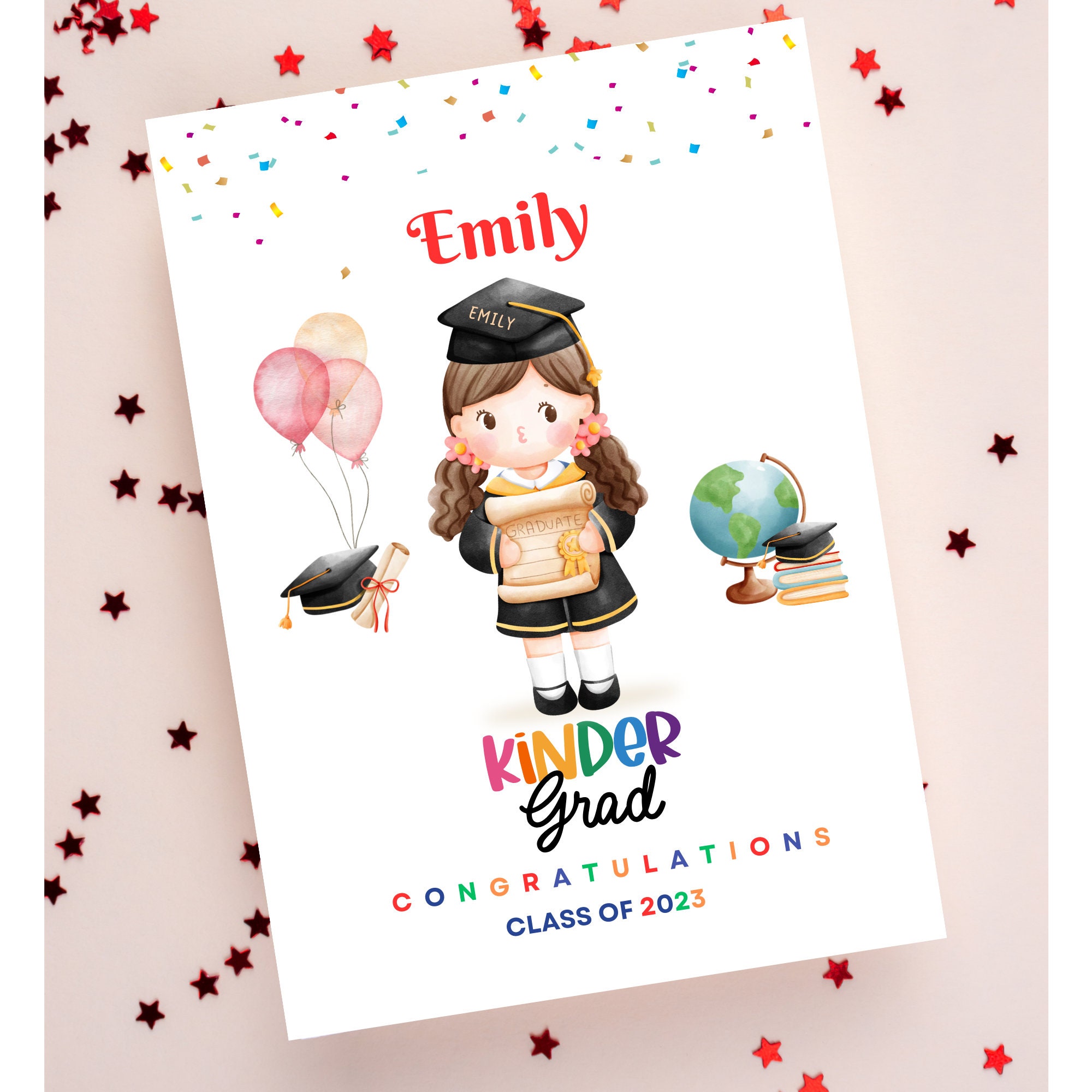 Downloadable Personalized Graduation Card Congratulation Kindergarten ...