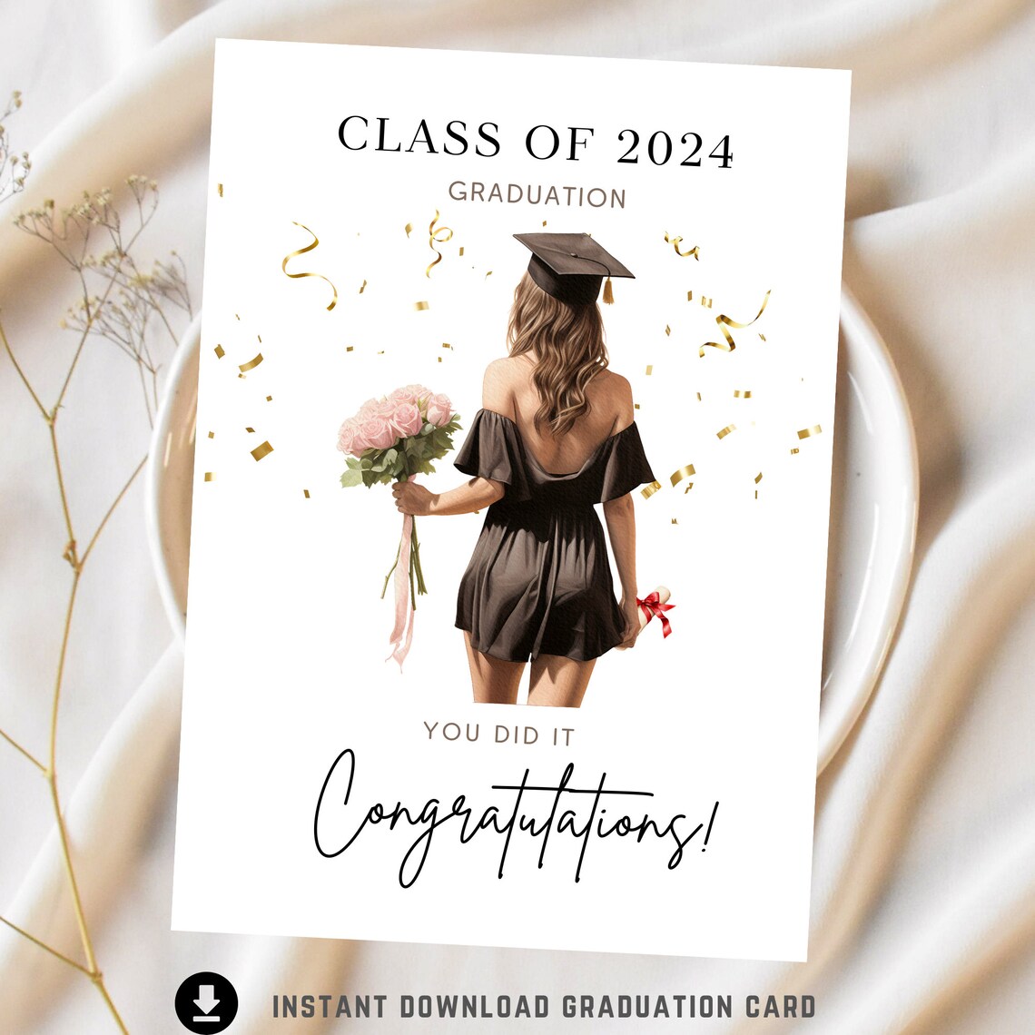 Instant Download Printable Graduation Card Congratulations Graduate ...