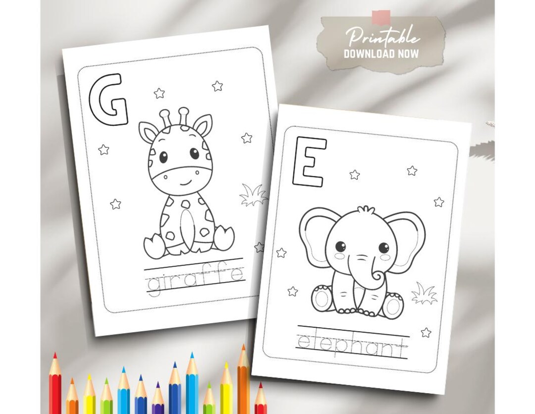 Printable Coloring Pages Bundle Cute Animals Woodland Forest Jungle ...