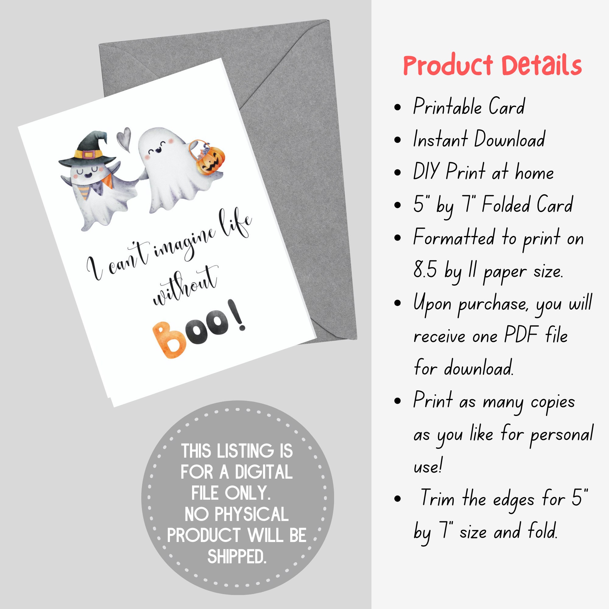 I Can't Imagine Life Without Boo Card | Funny Halloween Card | Husband ...