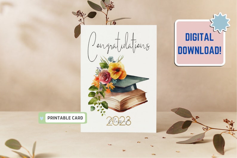 Instant Download Printable Graduation Card Congratulations Graduate ...