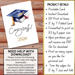 Congrats Grad Instant Download Printable Graduation Cap Congratulations ...