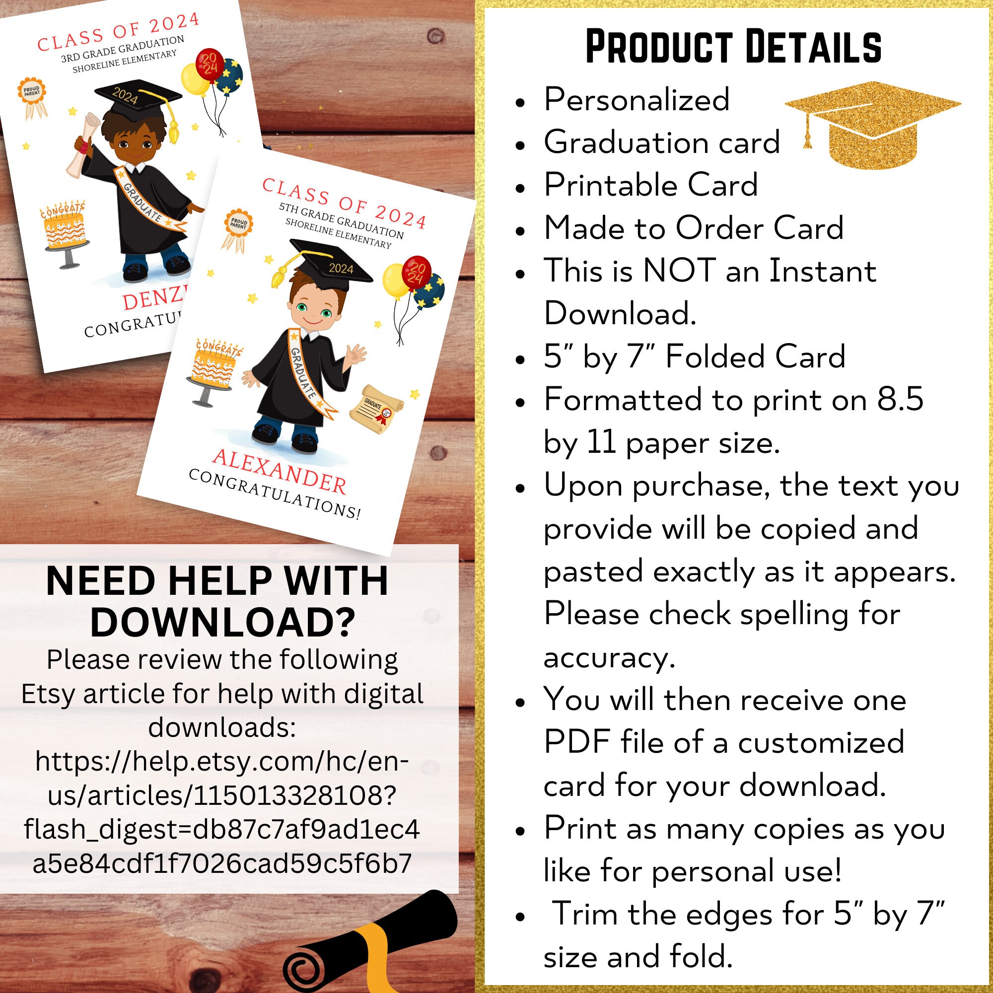 Downloadable Personalized Boys Graduation Card Congratulations ...