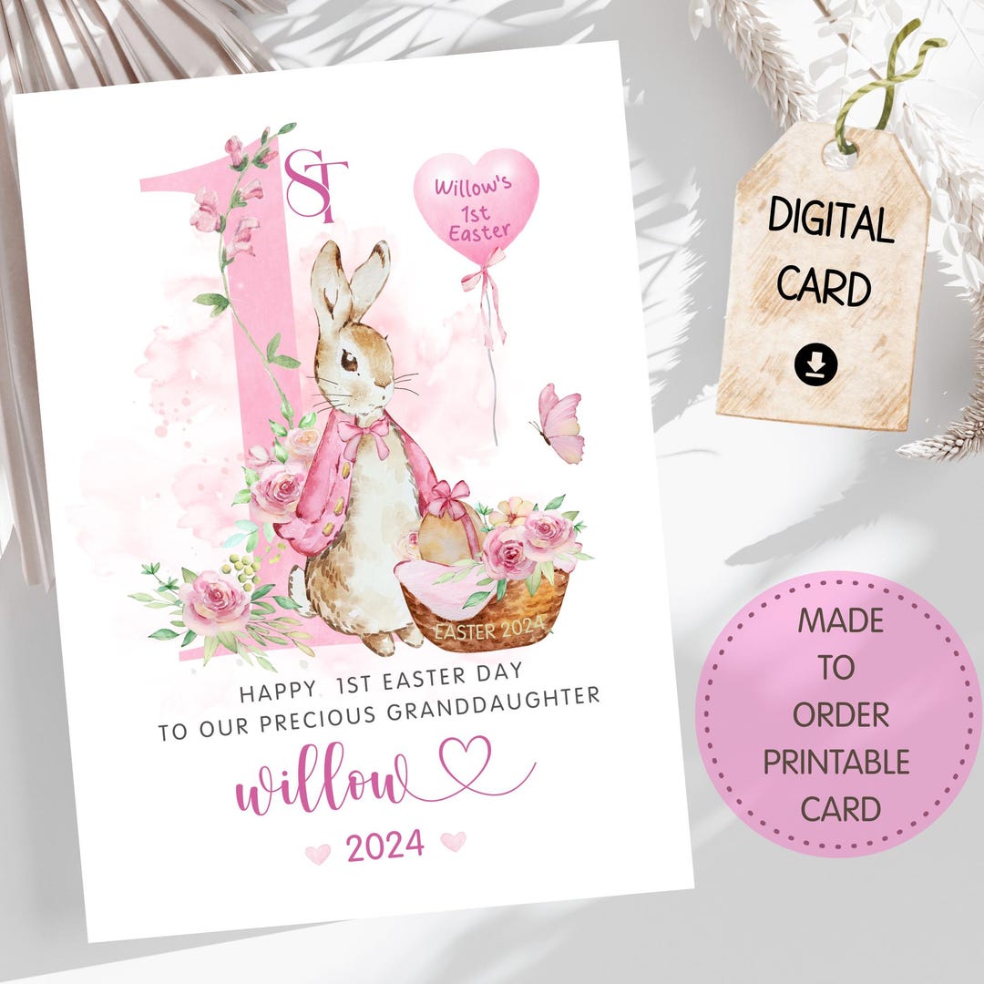 Printable 1st Easter Card for Granddaughter First Easter Greetings for ...