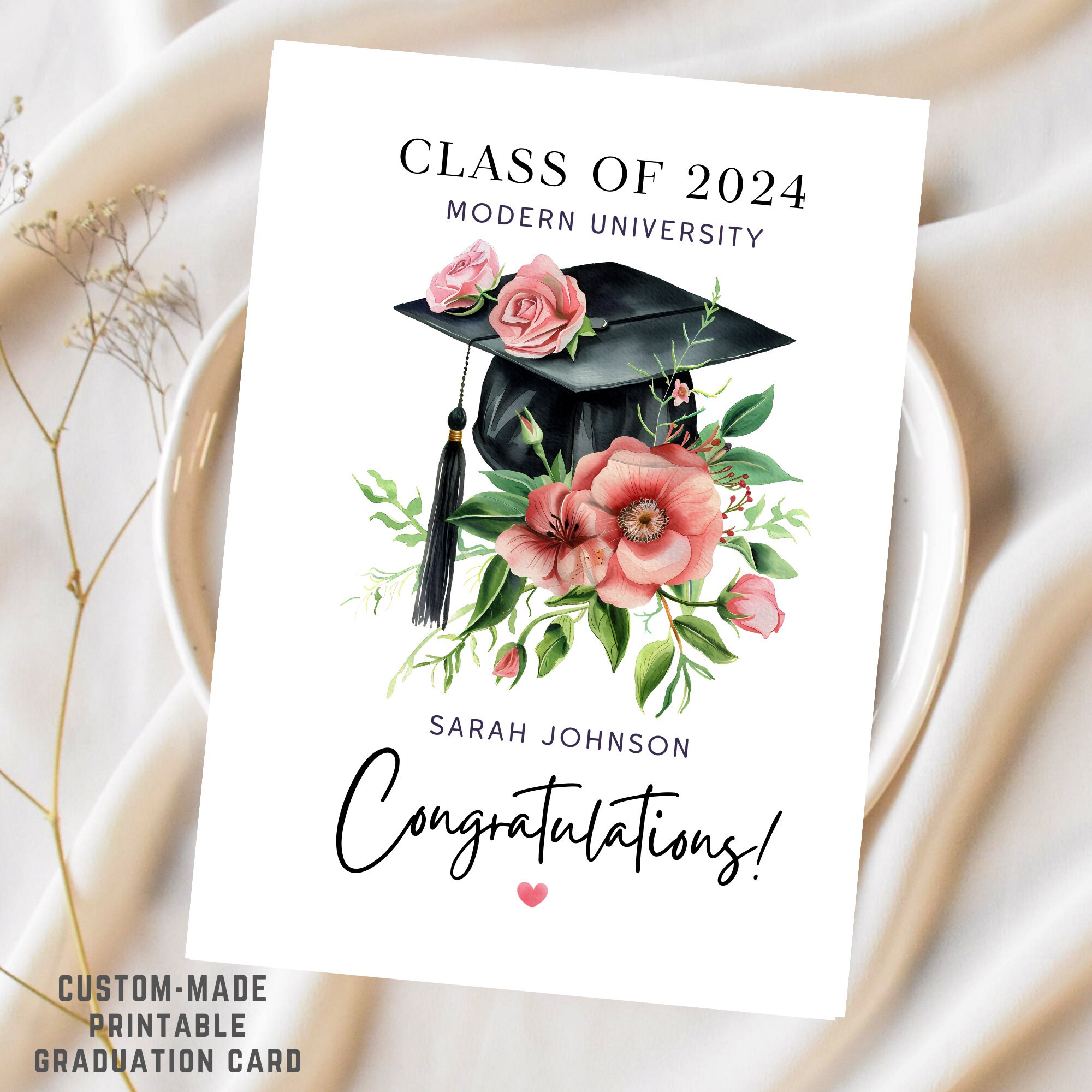 Congratulations Grad Class of 2024 Congrats Graduation Card Customized ...