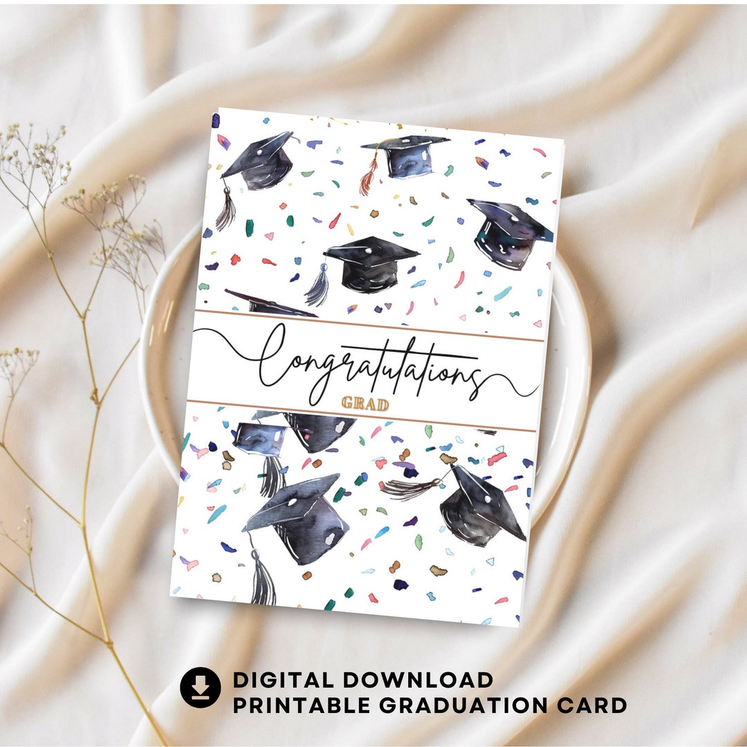 Instant Download Printable Graduation Card Congratulations Graduate ...