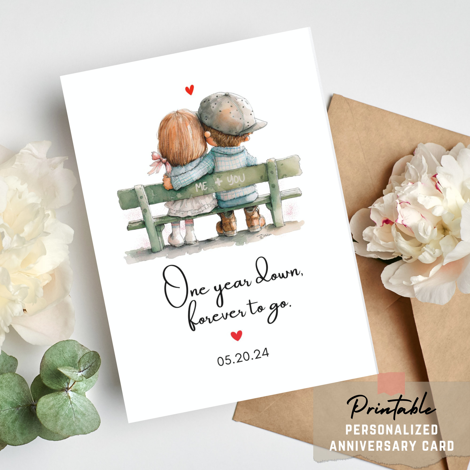Anniversary Card Wedding Anniversary Cute Couple Card for Husband Wife ...