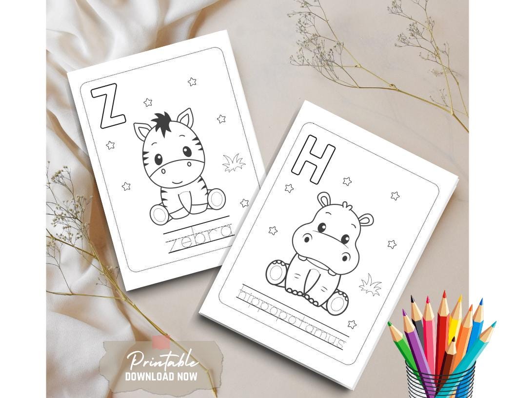 Printable Coloring Pages Bundle Cute Animals Woodland Forest Jungle ...