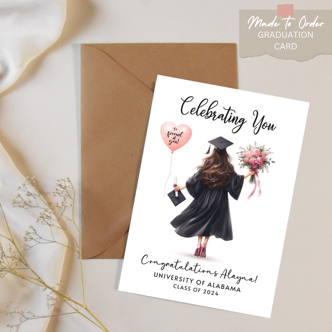 Downloadable Personalized Graduation Card Class of 2024 Custom ...