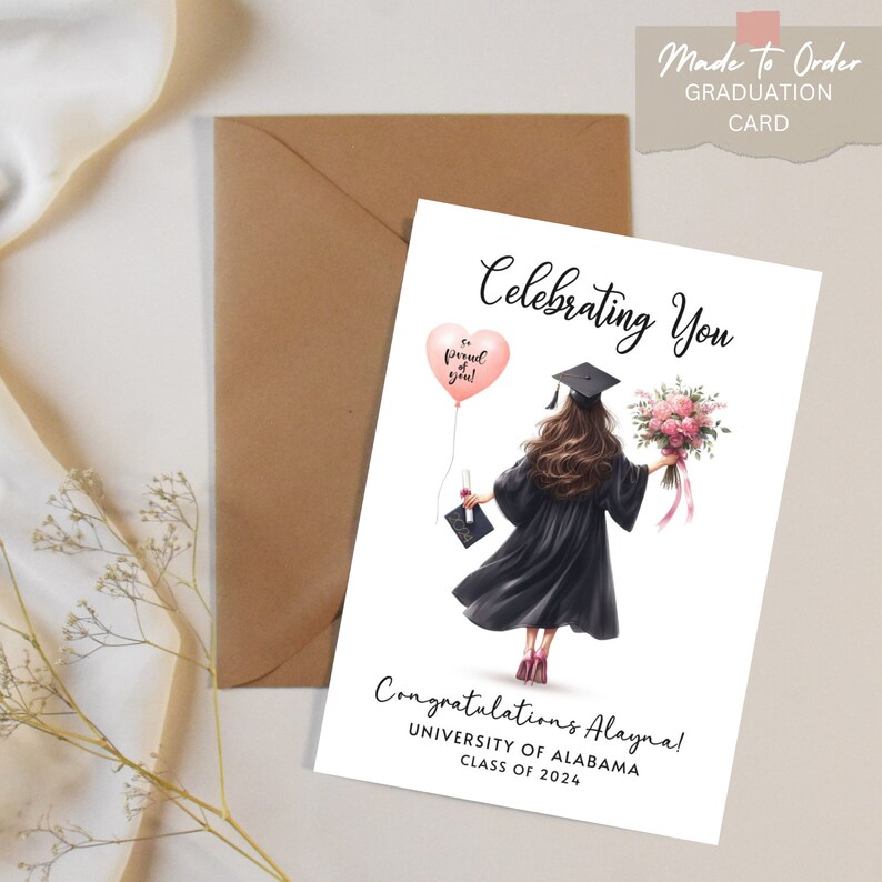Downloadable Personalized Graduation Card Class of 2024 Custom ...