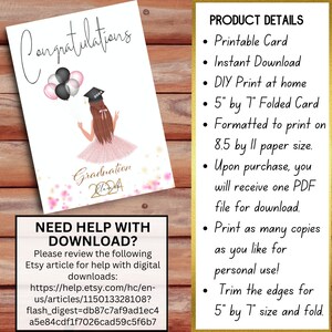 Instant Download Printable Graduation Card Congratulations Graduate ...