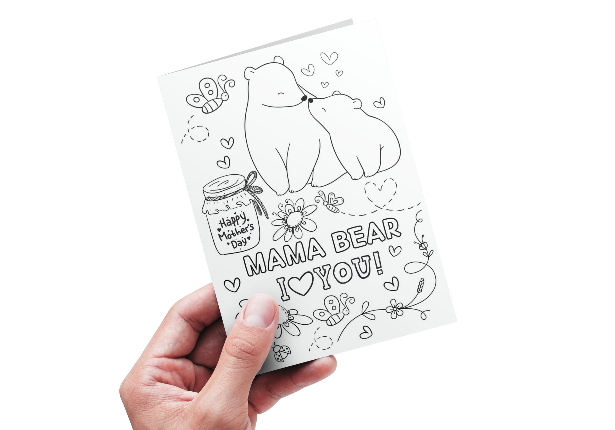 PRINTABLE Mother's Day Coloring Card Fun Coloring Activity for Kids ...